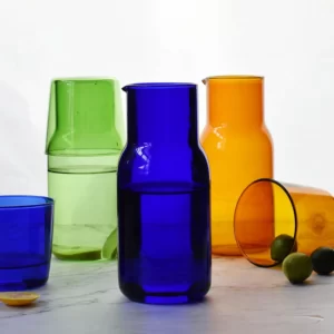Colorful Glass Carafe with Tumbler, 2-Piece Set - ModernTurtle.com