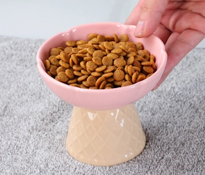 Ice Cream Cone Ceramic Cat Bowl - ModernTurtle.com