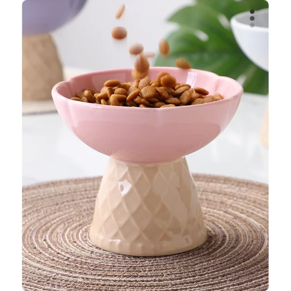 Ice Cream Cone Ceramic Cat Bowl - ModernTurtle.com