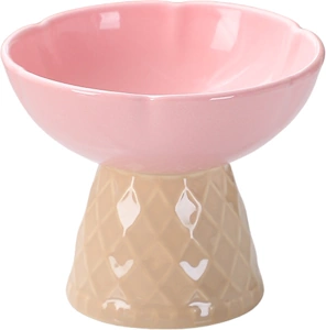 Ice Cream Cone Ceramic Cat Bowl - ModernTurtle.com