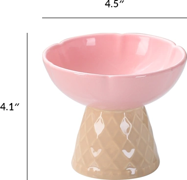 Ice Cream Cone Ceramic Cat Bowl - ModernTurtle.com